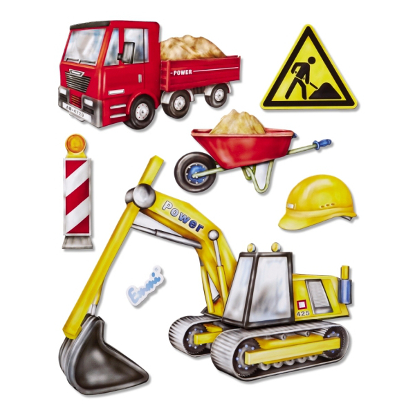 3D Sticker XXL "Baufahrzeuge" - TELNA, Basteln, Hobby und Kreative Freizeit